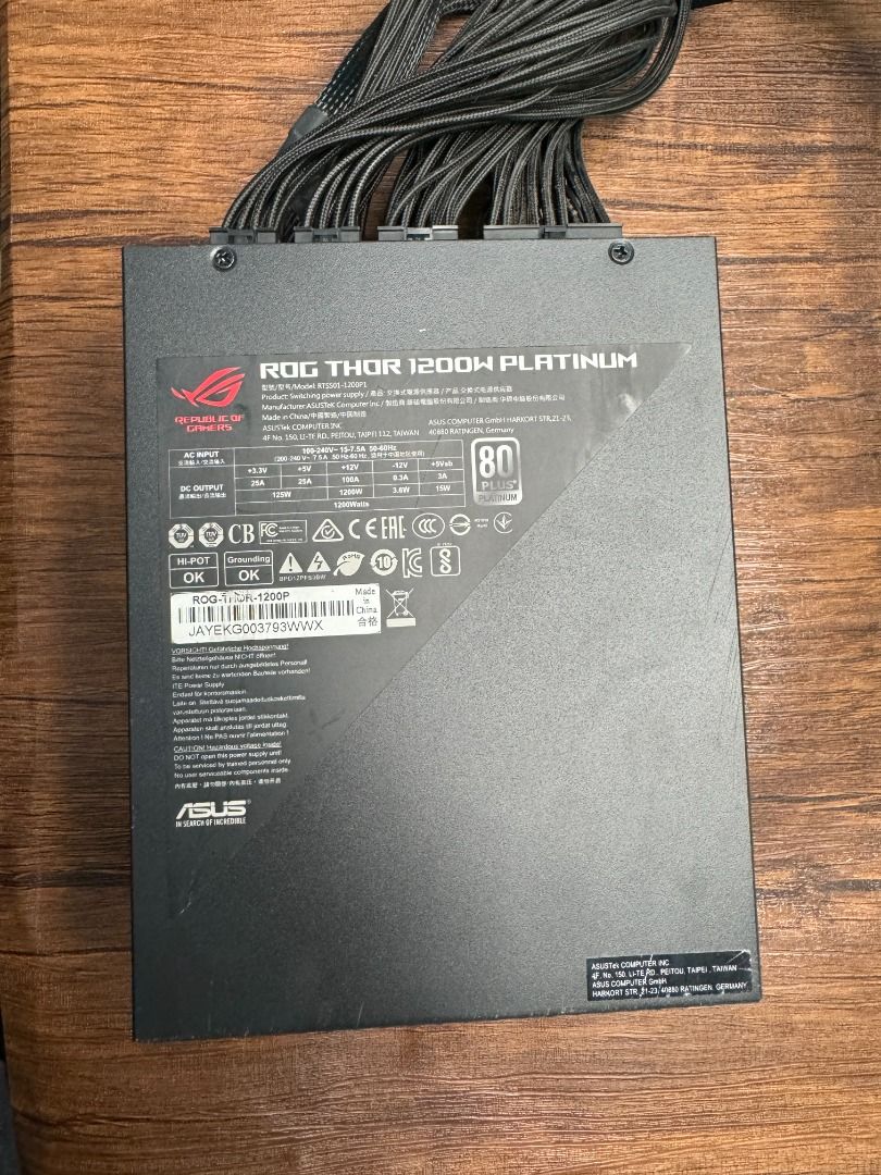 ASUS ROG Thor II 1200W 80 Plus Platinum Fully Modular PSU (ROG-THOR ...