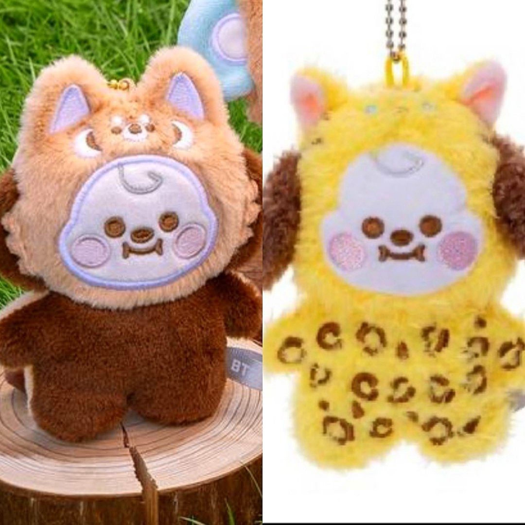 BTS BT21 Line Friends Japan Chimmy Red Panda and Cat Bag Charm, Hobbies ...
