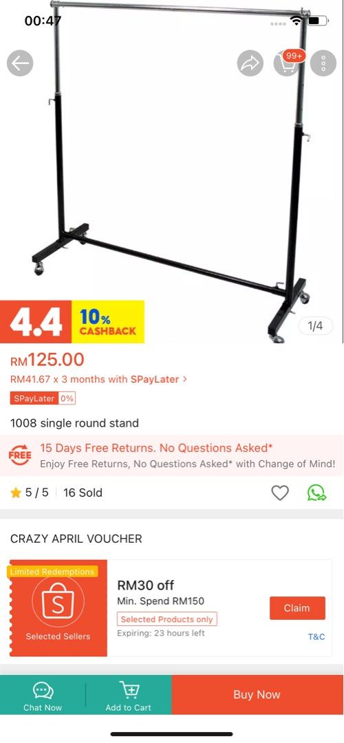 Clothing Rack/ Clothes Rail , Furniture & Home Living, Furniture, Other ...