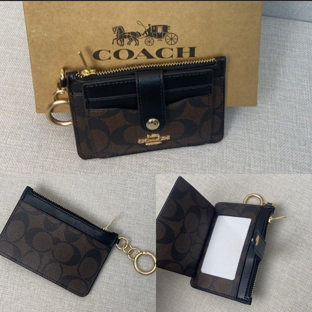 COACH ATTACHMENT CARD CASE IN SIGNATURE CANVAS, Women's Fashion, Bags ...