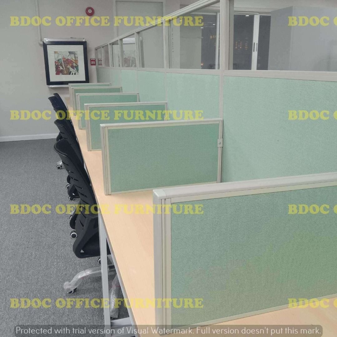 customized office work station with fabric divider in the middle metal ...