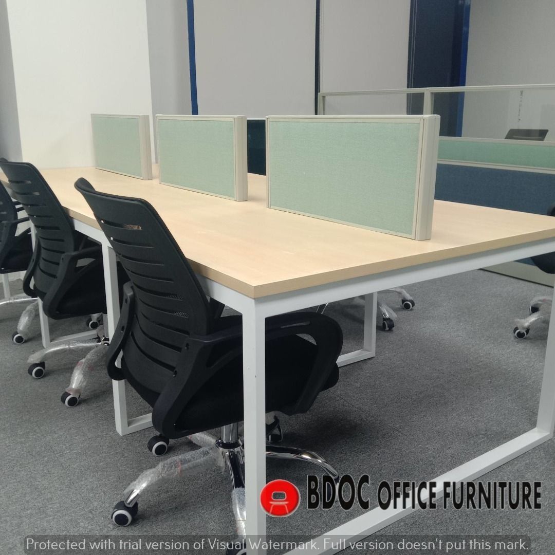 customized office work station with fabric divider in the middle metal ...