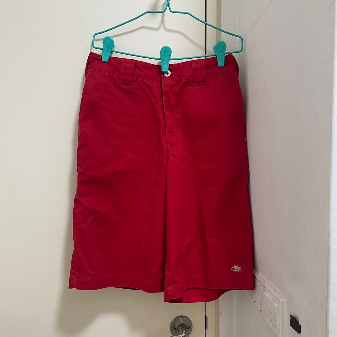 Dickies red jorts size 28, Men's Fashion, Bottoms, Shorts on Carousell