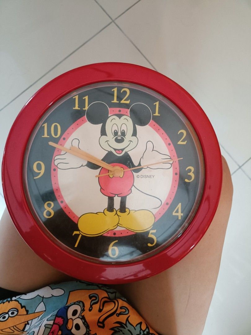 Disney Mickey Mouse wall clock, Furniture & Home Living, Home Decor ...