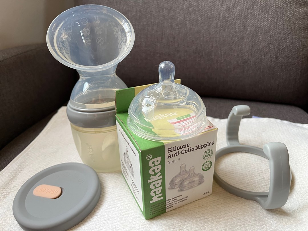 Hakaa Gen 3 silicone breast pump/ baby bottle 160ml, Babies & Kids ...