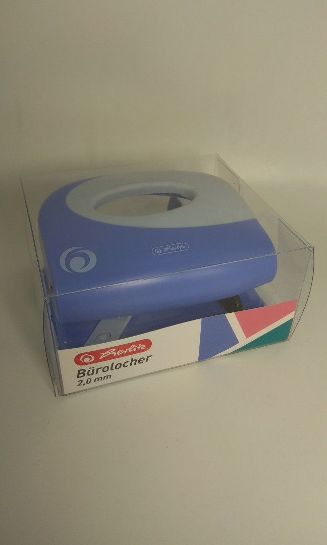 Herlitz 2-Hole Paper Puncher 2MM with Adjustable Alignment Guide Ruler ...