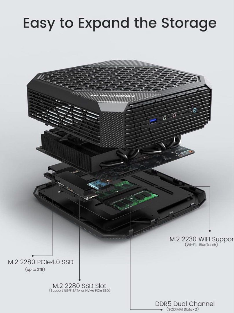 MINISFORUM Neptune Series HX100G Mini PC AMD Ryzen 7 7840HS Desktop ...