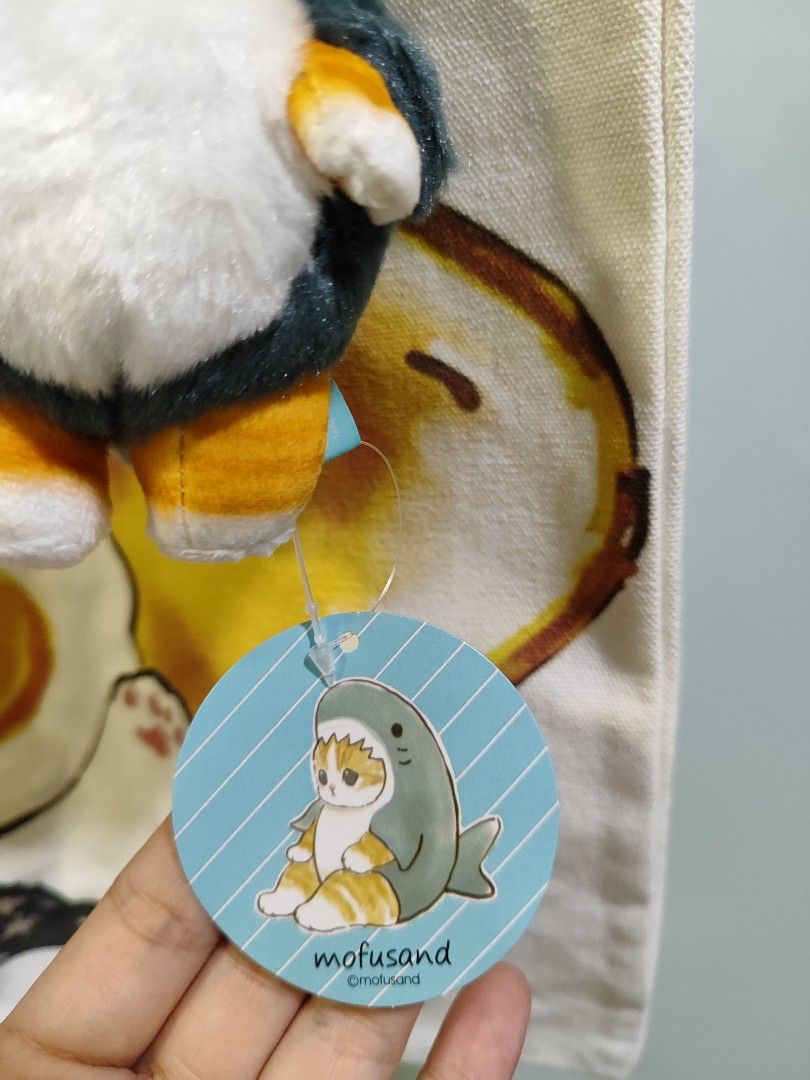 Mofusand cat Shark keychain plushies Dark blue shark/ Light blue shark ...