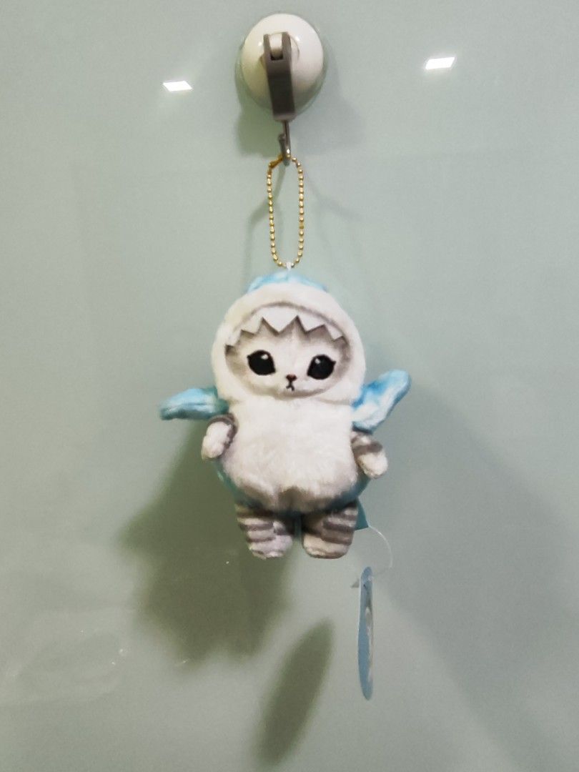 Mofusand cat Shark keychain plushies Dark blue shark/ Light blue shark ...