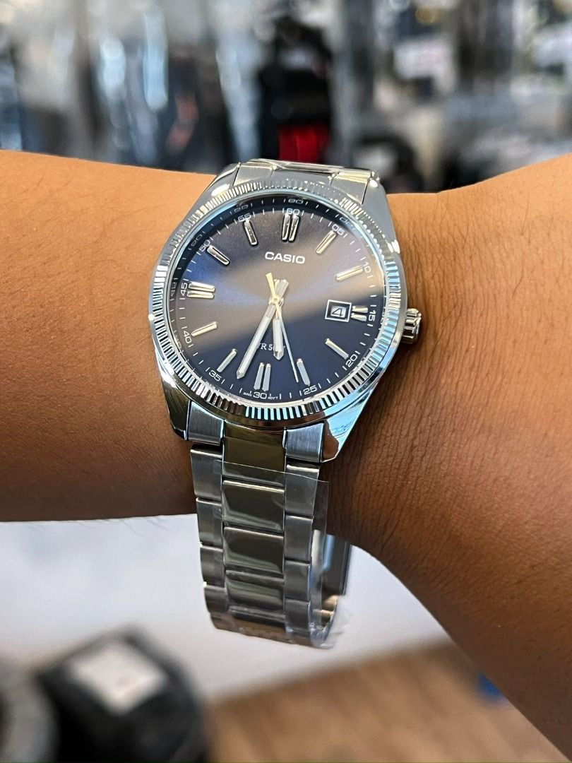 ORIGINAL CASIO Analog Blue Dial Stainless Steel Men's Watch MTP-1302PD-2AV, Luxury, Watches on ...