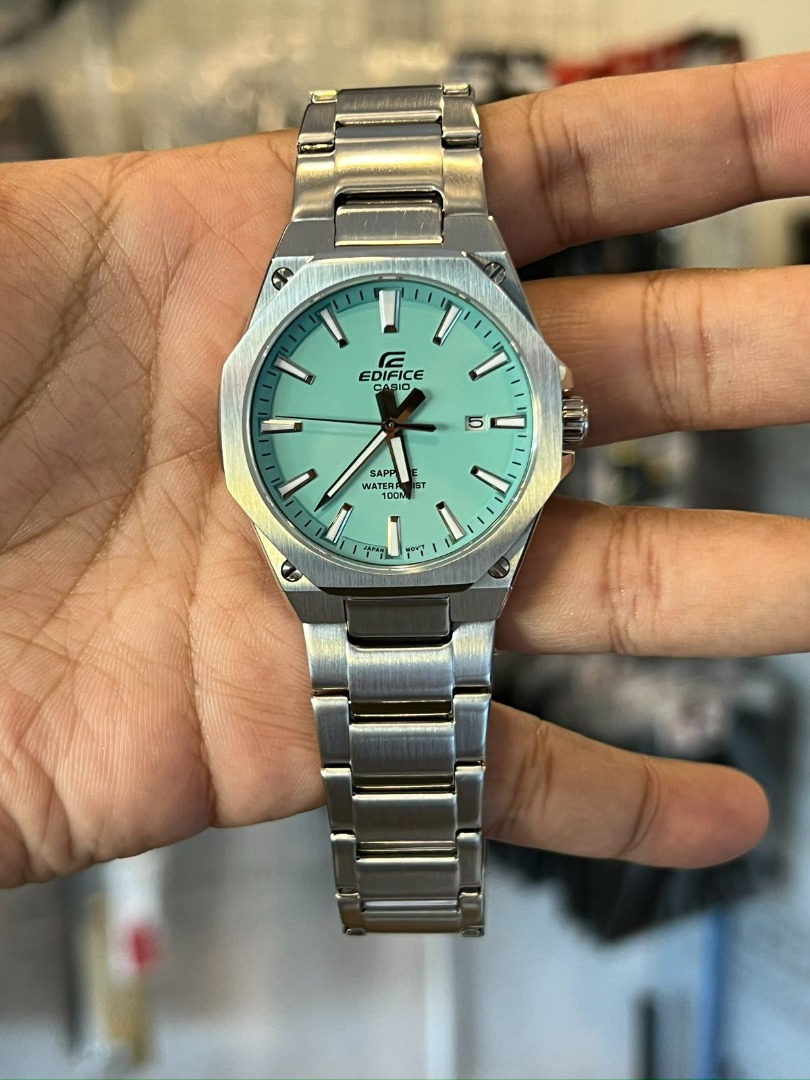 ORIGINAL CASIO Edifice Tiffany Blue Dial Stainless Steel Men's Watch ...