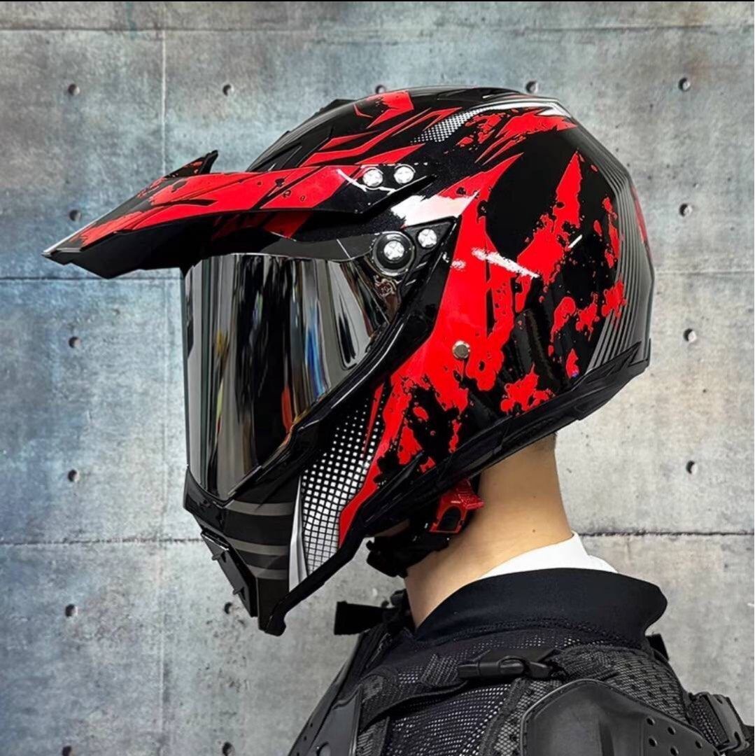 ORZ off-road motorbike helmet with DOT certificate and single visor Model: ORZ-128 100% actual ...