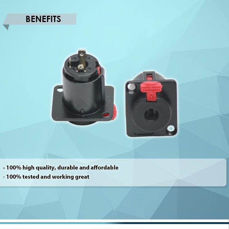 PL55 FEMALE CHASIS TYPE BLACK, 6.35mm 1/4inc STEREO TRS, AUDIO SOCKET ...