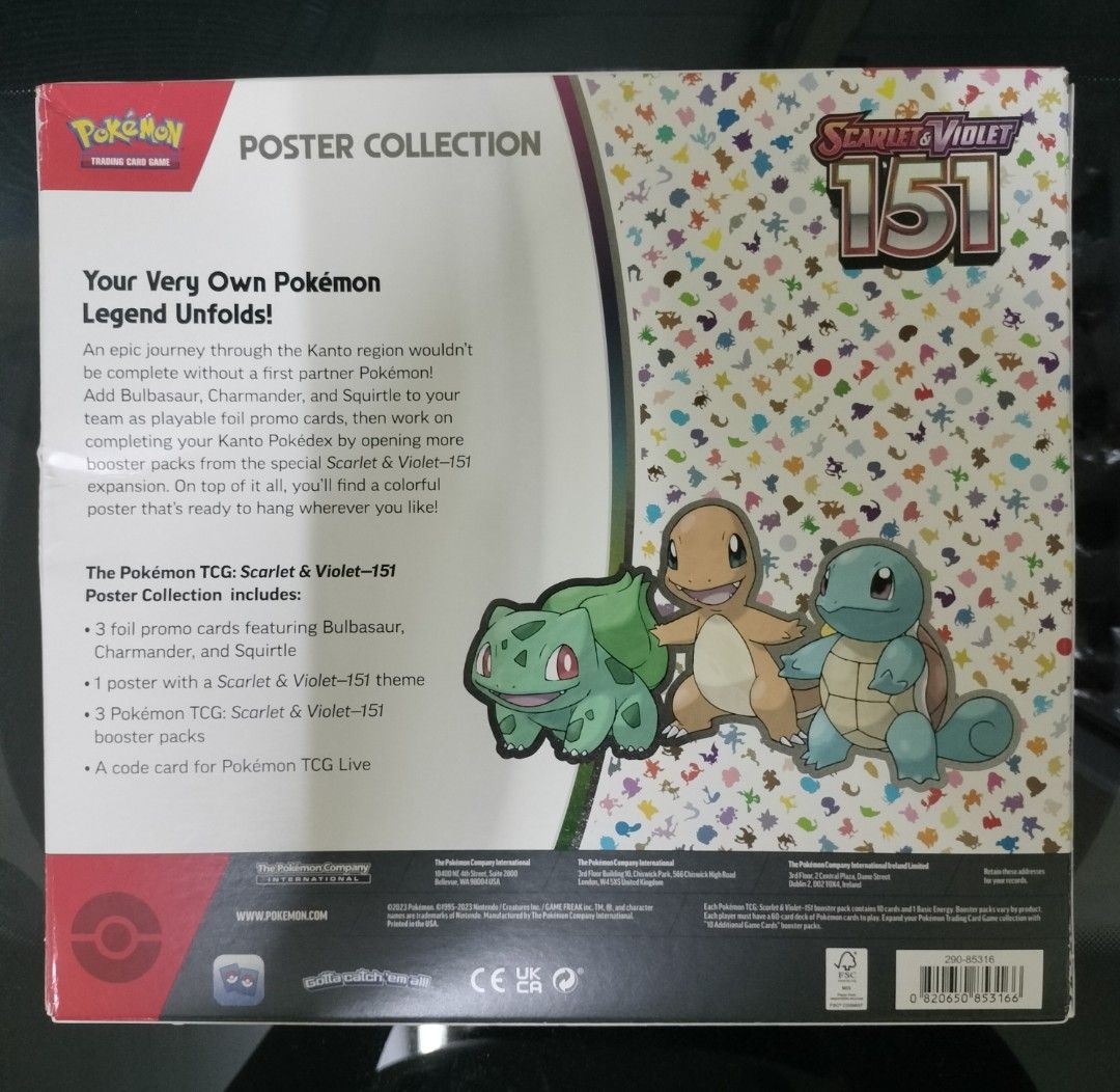 Pokemon TCG Scarlet & Violet 151 Poster Collection, Hobbies & Toys ...
