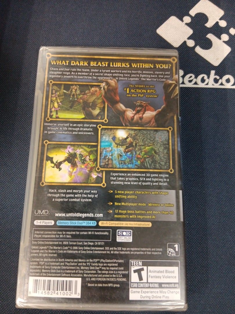 PSP Untold Legends the Warrios Code, Video Gaming, Video Games ...