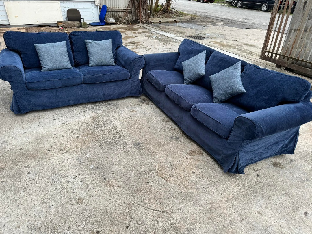 [Set] Baldu Velvet Sofa 3+2 Seater Fabric, Furniture & Home Living ...