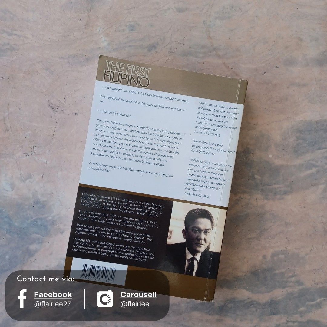 The First Filipino: A Biography of Jose Rizal, Hobbies & Toys, Books ...