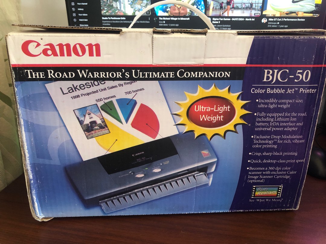 VINTAGE CANON BJC-50 PORTABLE PRINTER, Computers & Tech, Printers ...