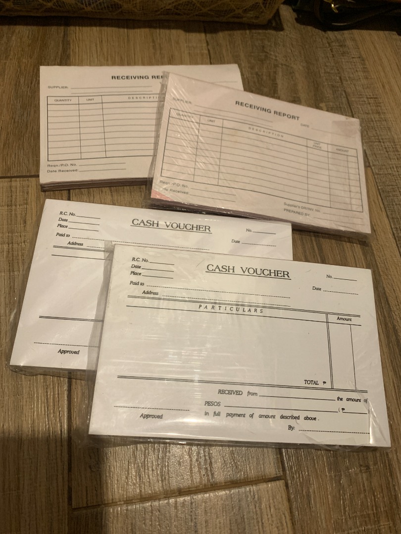 [16] set of 4 booklets - (2) receiving report, (2) cash voucher, Computers & Tech, Office ...