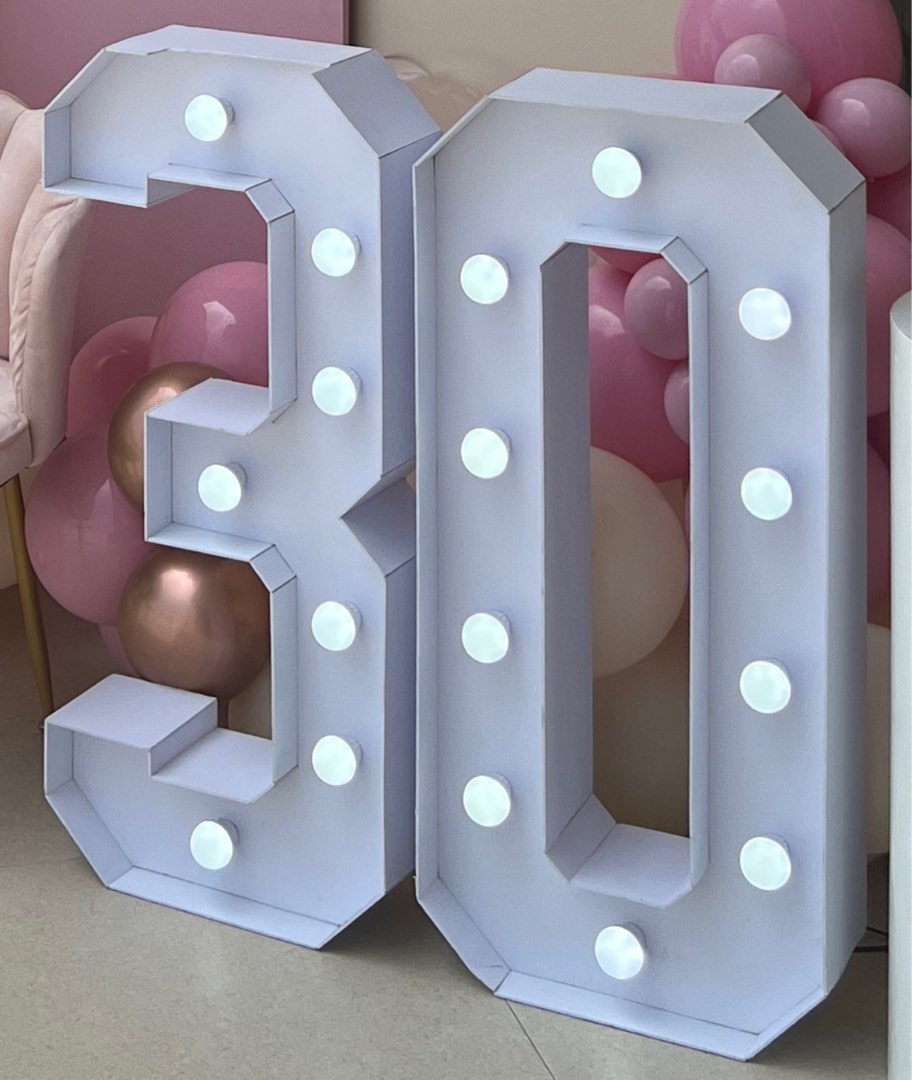 30 number standee with lights, Hobbies & Toys, Stationary & Craft ...