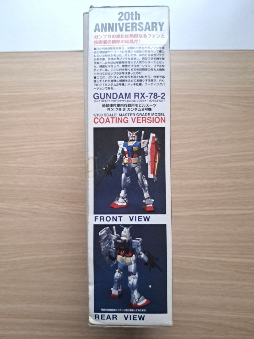 高達模型 電鍍版 MG Gundam RX-78-2 20th Anniversary Coating Version, 興趣及遊戲, 玩具 & 遊戲類 - Carousell