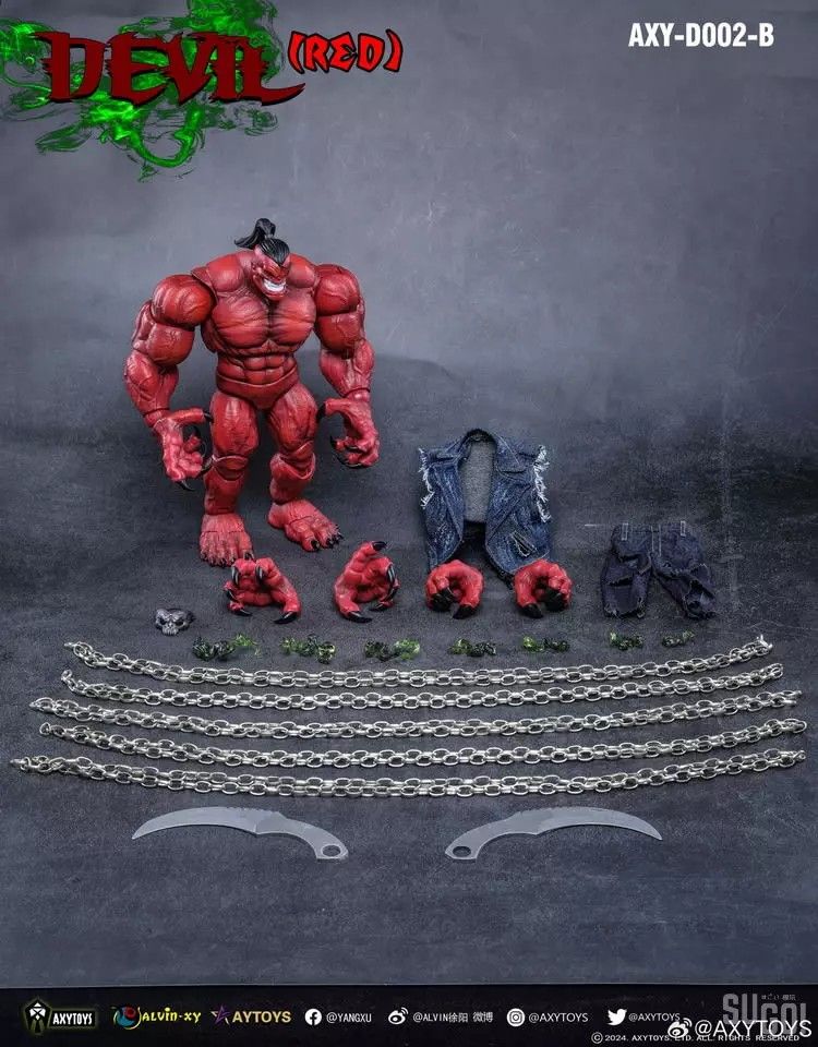 Axy Toys Devil Gray Red 1/12 Scale Action Figure, Hobbies & Toys, Toys ...