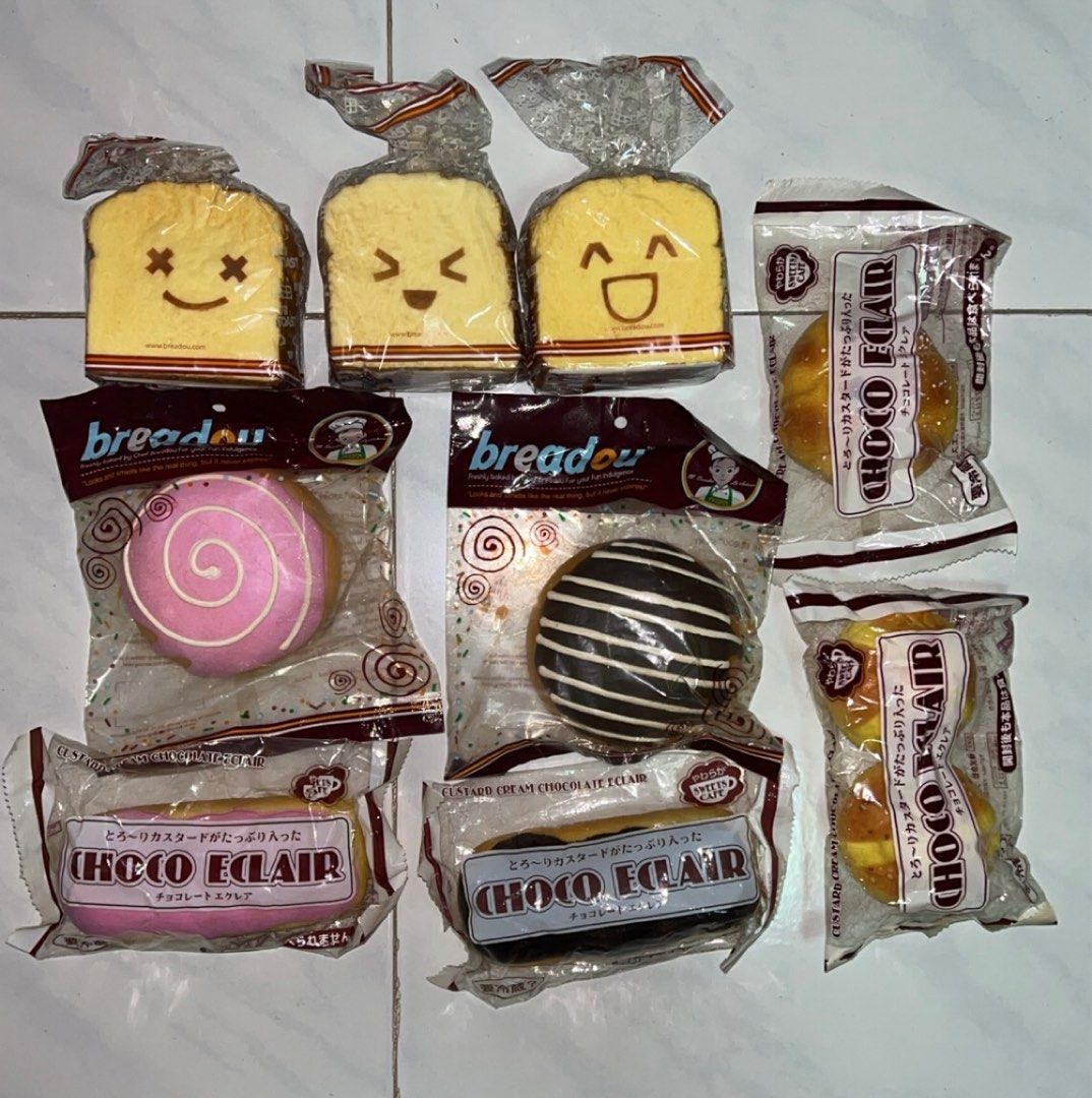 Breadou / Roti Toast / Choco Eclair Squishies, Hobbies & Toys ...