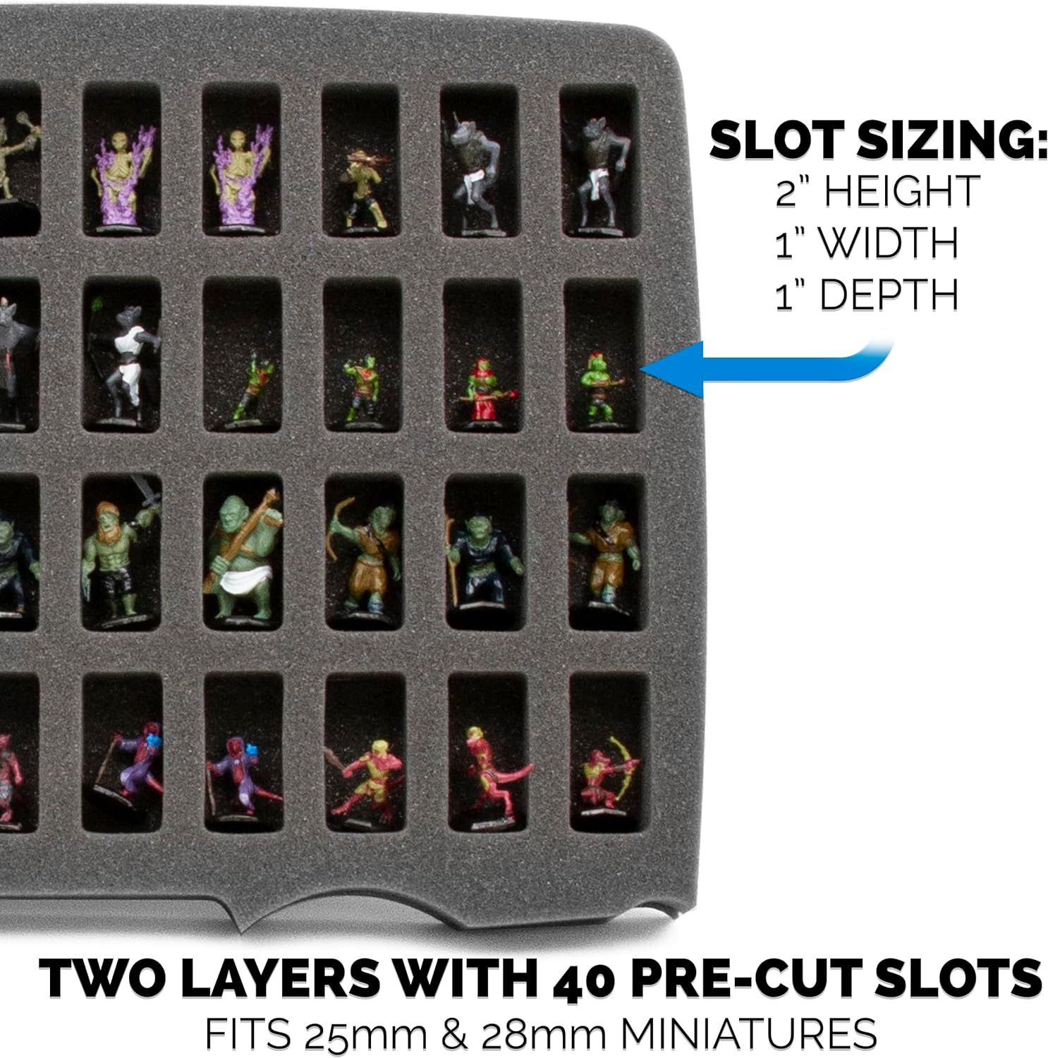CASEMATIX Miniature Storage Hard Shell Figure Case - 80 Slot Figurine ...