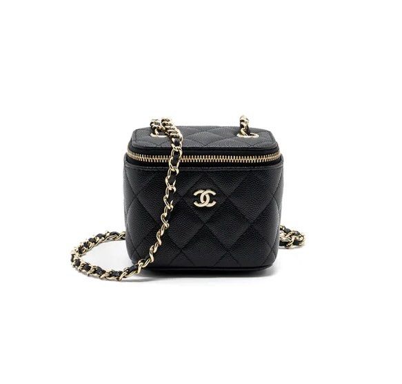 Chanel Mini Vanity Box Black Caviar GHW (BNIB 2024), Luxury, Bags ...