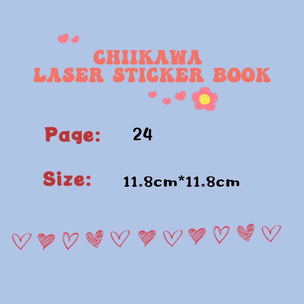 Chiikawa Laser Sticker Book Japanese Cute Stickers Handbook-White ...