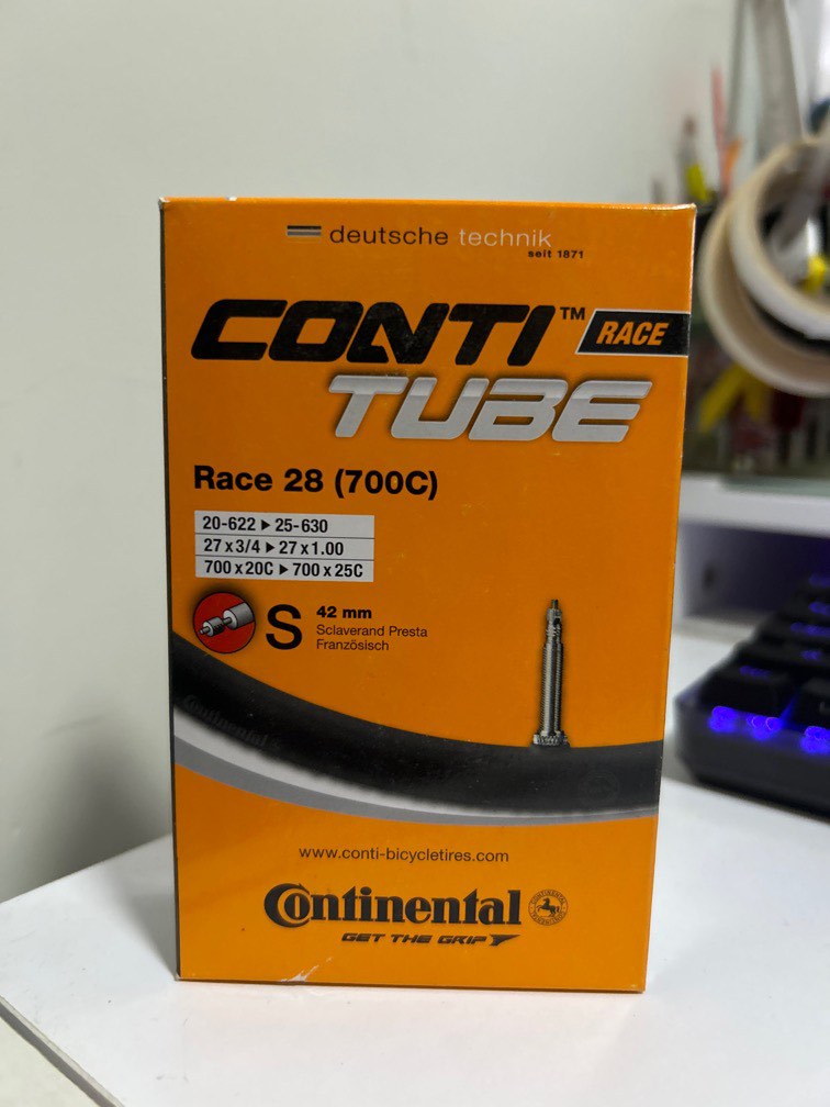 Conti race 28 tube 700x20-25c 42mm 公路車 內胎 馬牌, 運動產品, 單車及配件, 單車 - Carousell