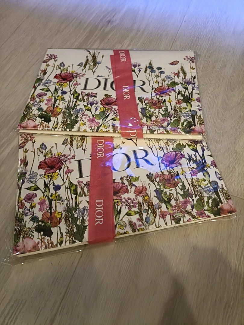 Dior paper bag box with ribbon , Luxury, Accessories on Carousell
