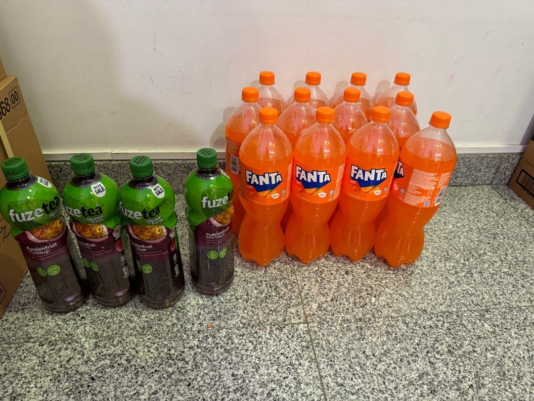 Carton sale! Fanta , sprite , fuze tea , heaven n earth Soda bottles ...