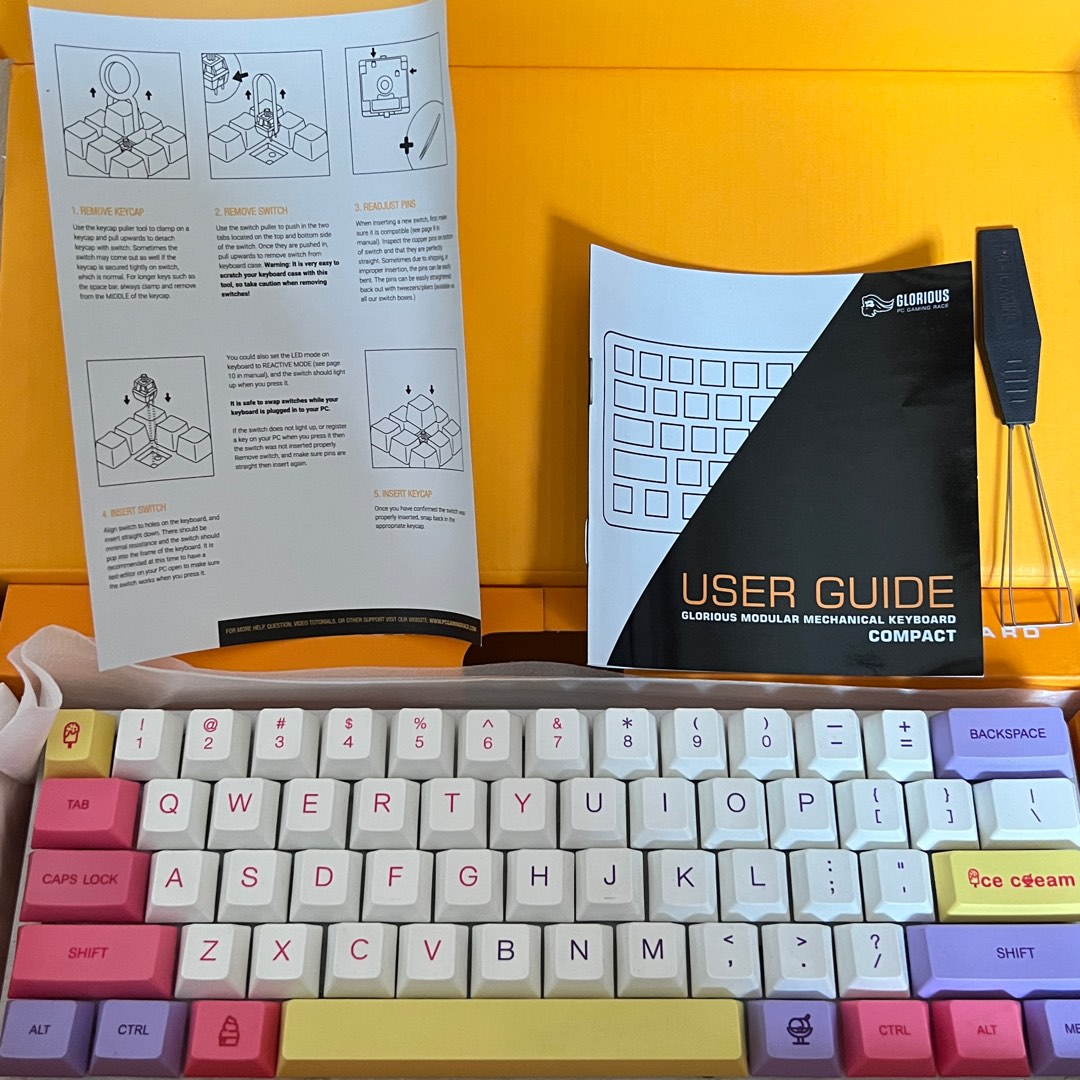 Gmmk Compact 61-key with Free Ice Cream Keycapa, Computers & Tech ...