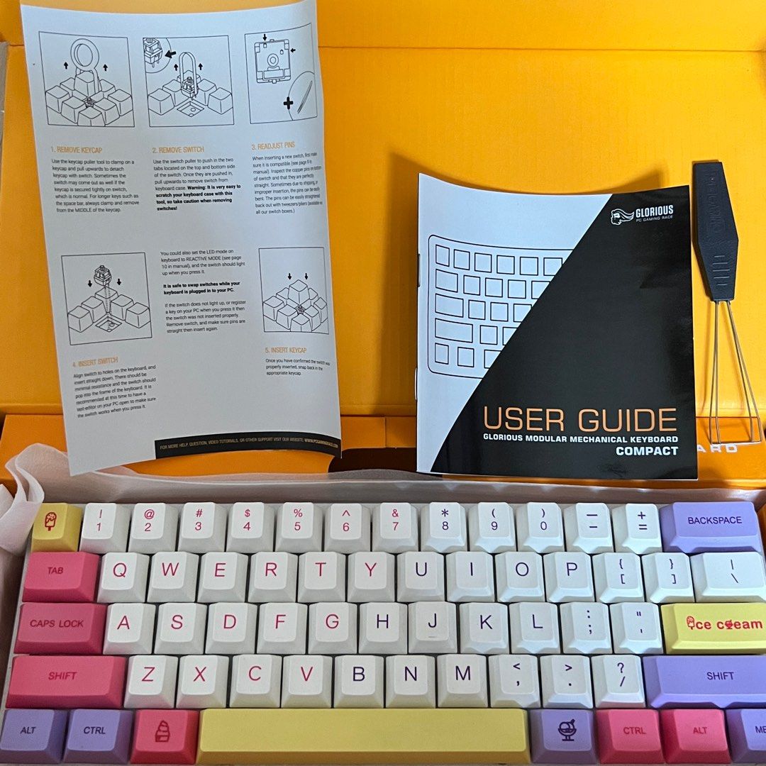 Gmmk Compact 61-key with Free Ice Cream Keycapa, Computers & Tech ...
