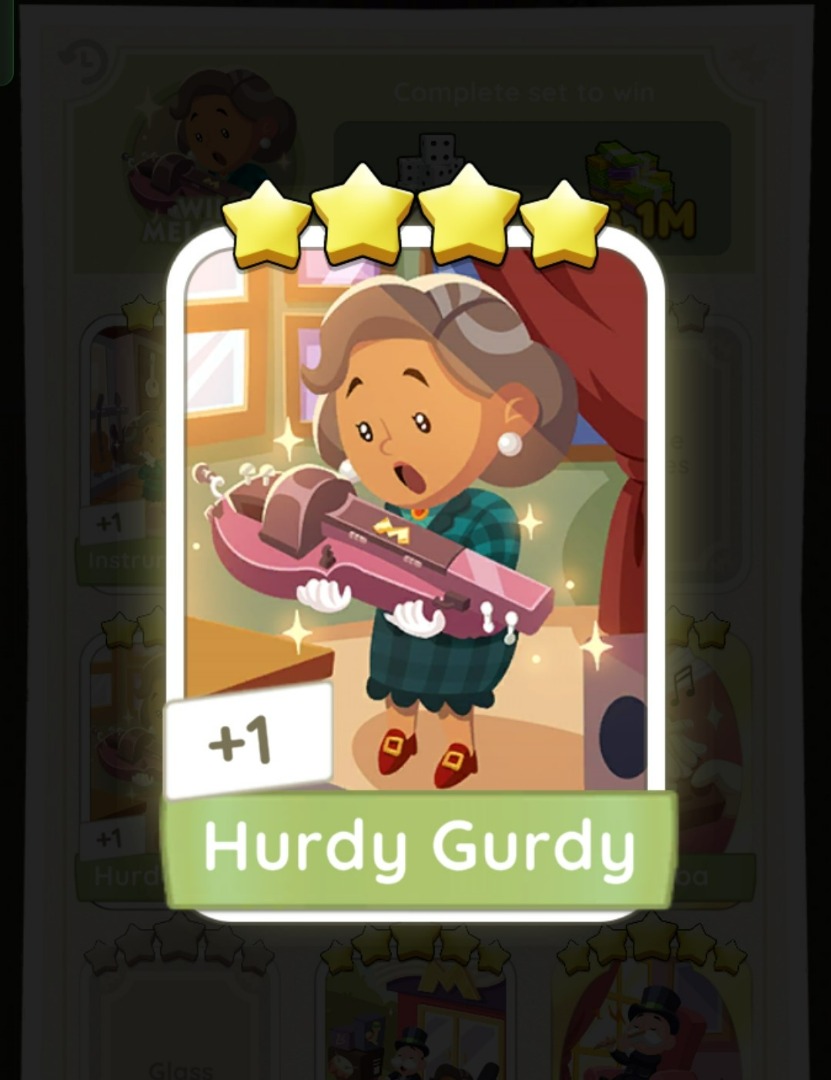 Hurdy Gurdy 4 Star Monopoly Go Card, Video Gaming, Gaming Accessories ...