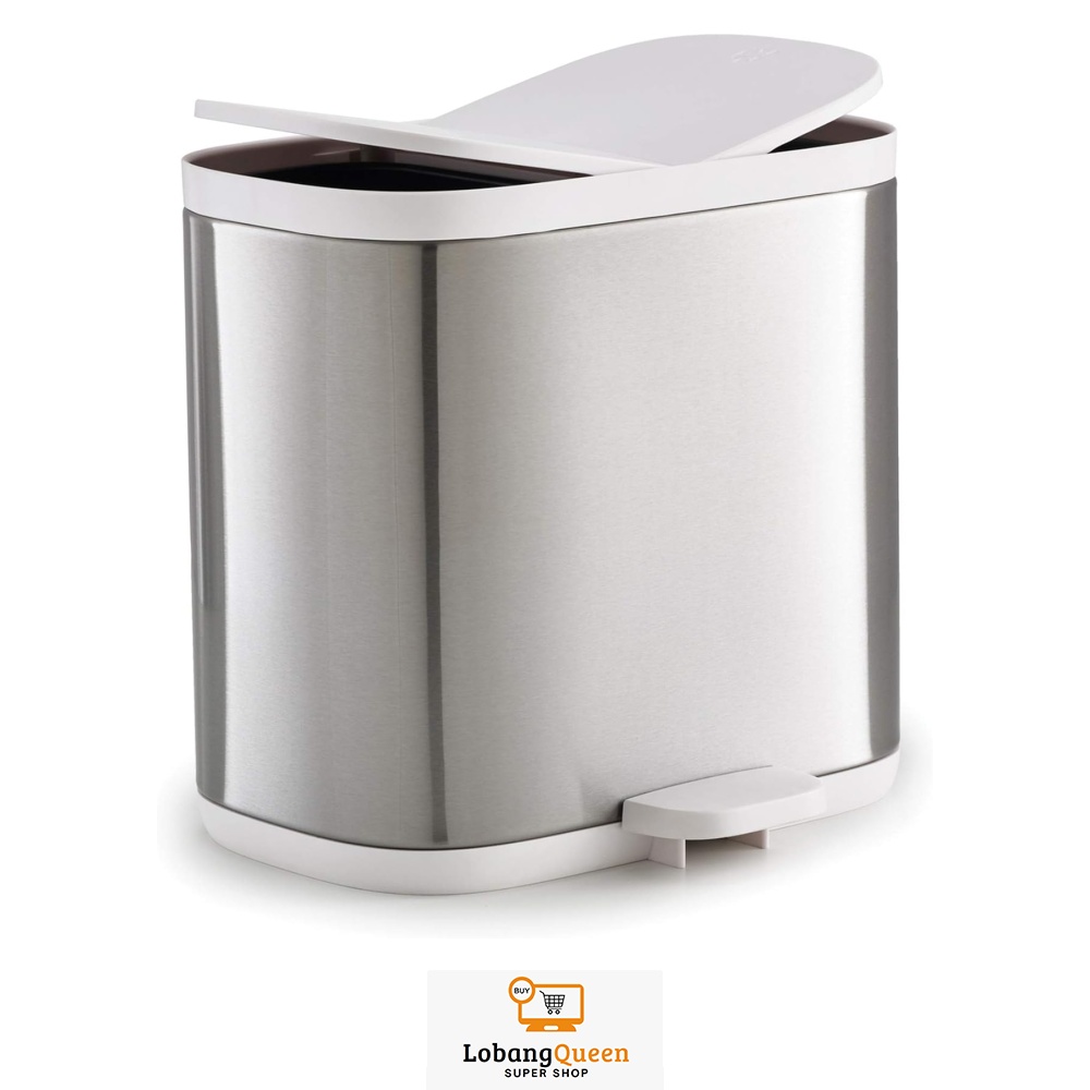 Joseph Joseph 70520 Split Steel Recycling Waste Bin, Grey/White,1.6 ...
