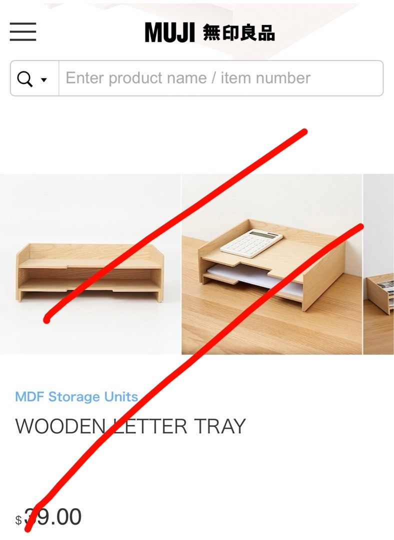 Last1‼️Muji Wooden A4 Letter Tray / 3drawers A5 / File Stand A5 ...