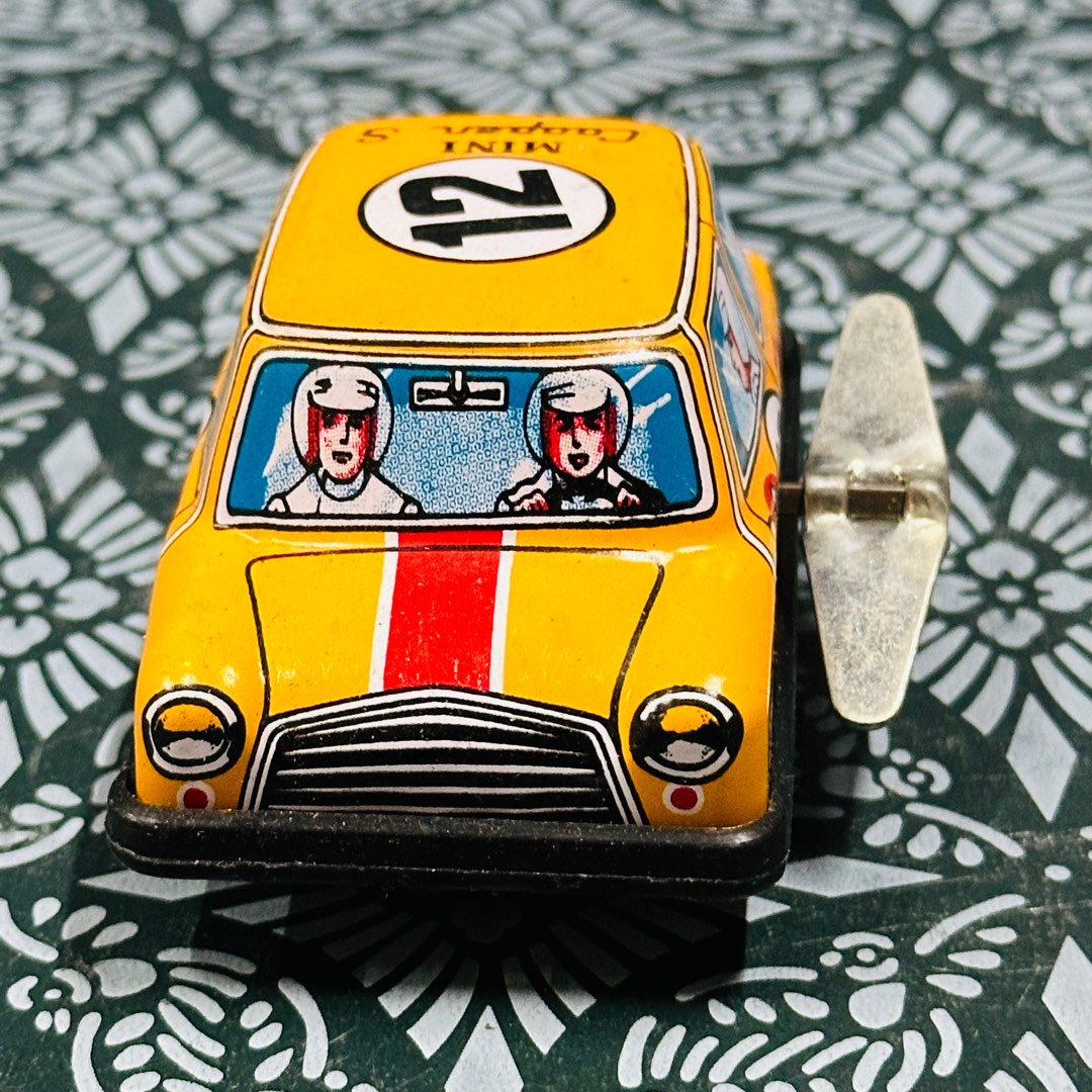 MINI COOPER S RACECAR Wind Up Tin Toy Car Made in Japan Vintage Rare ...