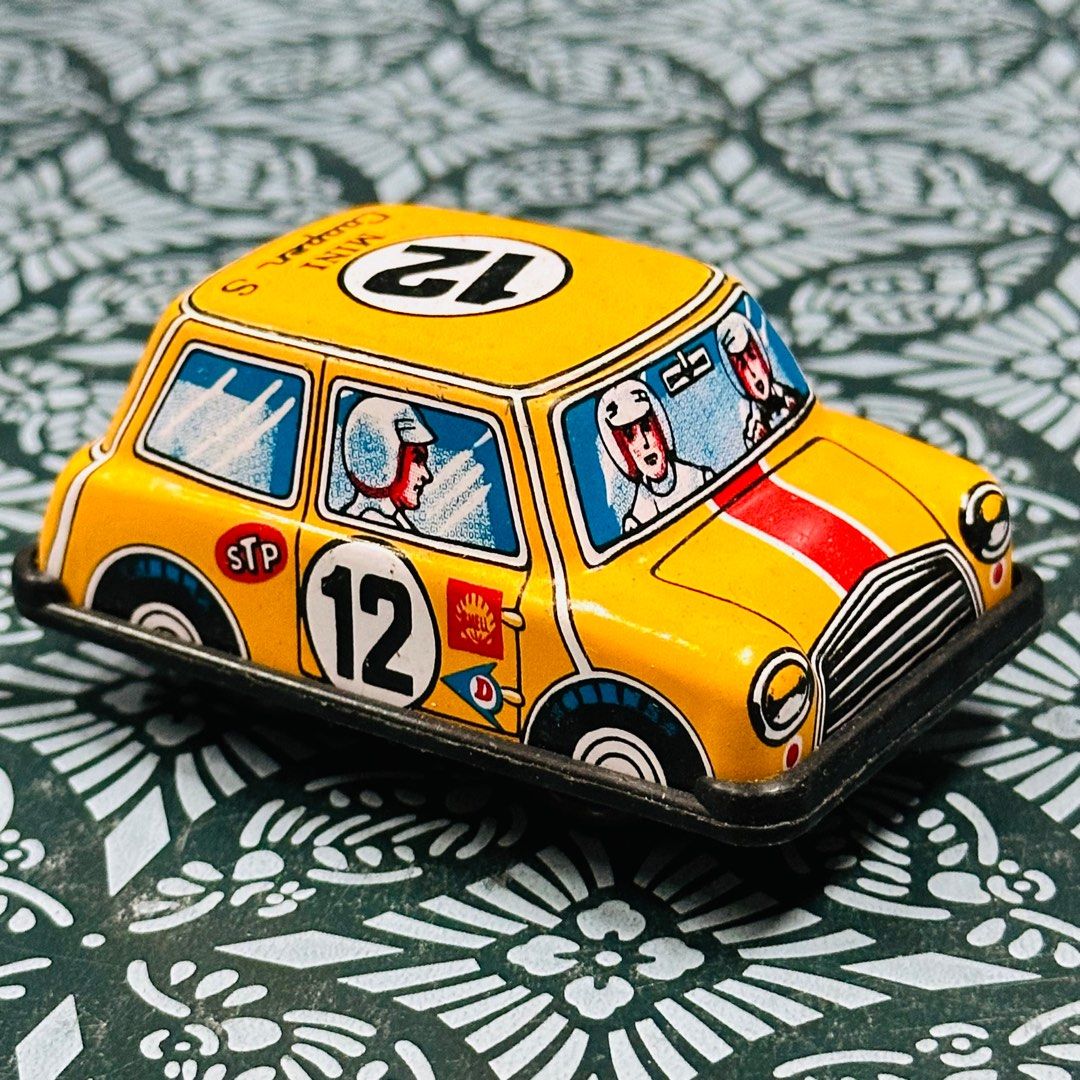 MINI COOPER S RACECAR Wind Up Tin Toy Car Made in Japan Vintage Rare ...