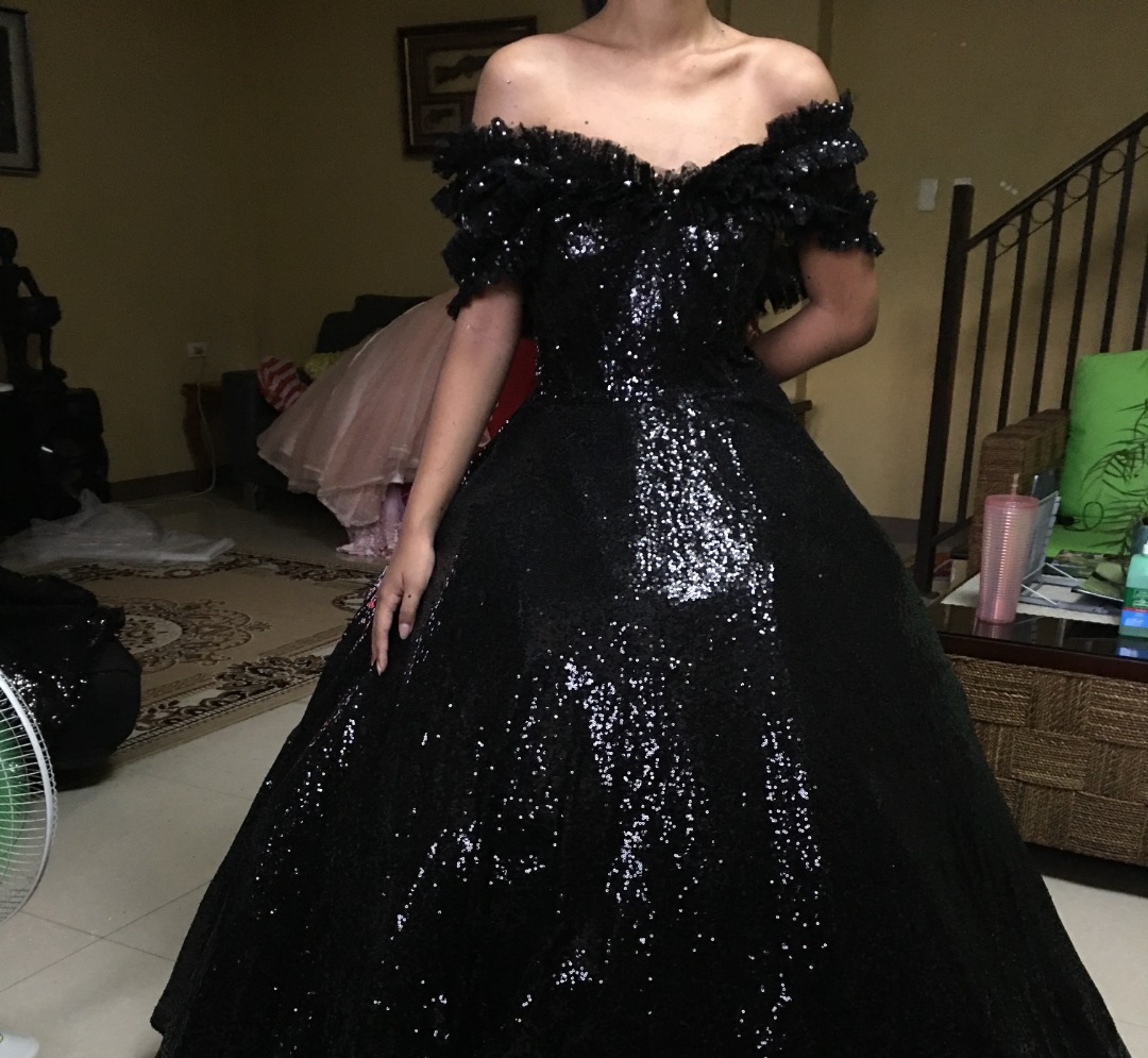PLUS SIZE BLACK SEQUINS GOWN FOR SAGALA AND DEBUT FOR SALE AND FOR RENT ...
