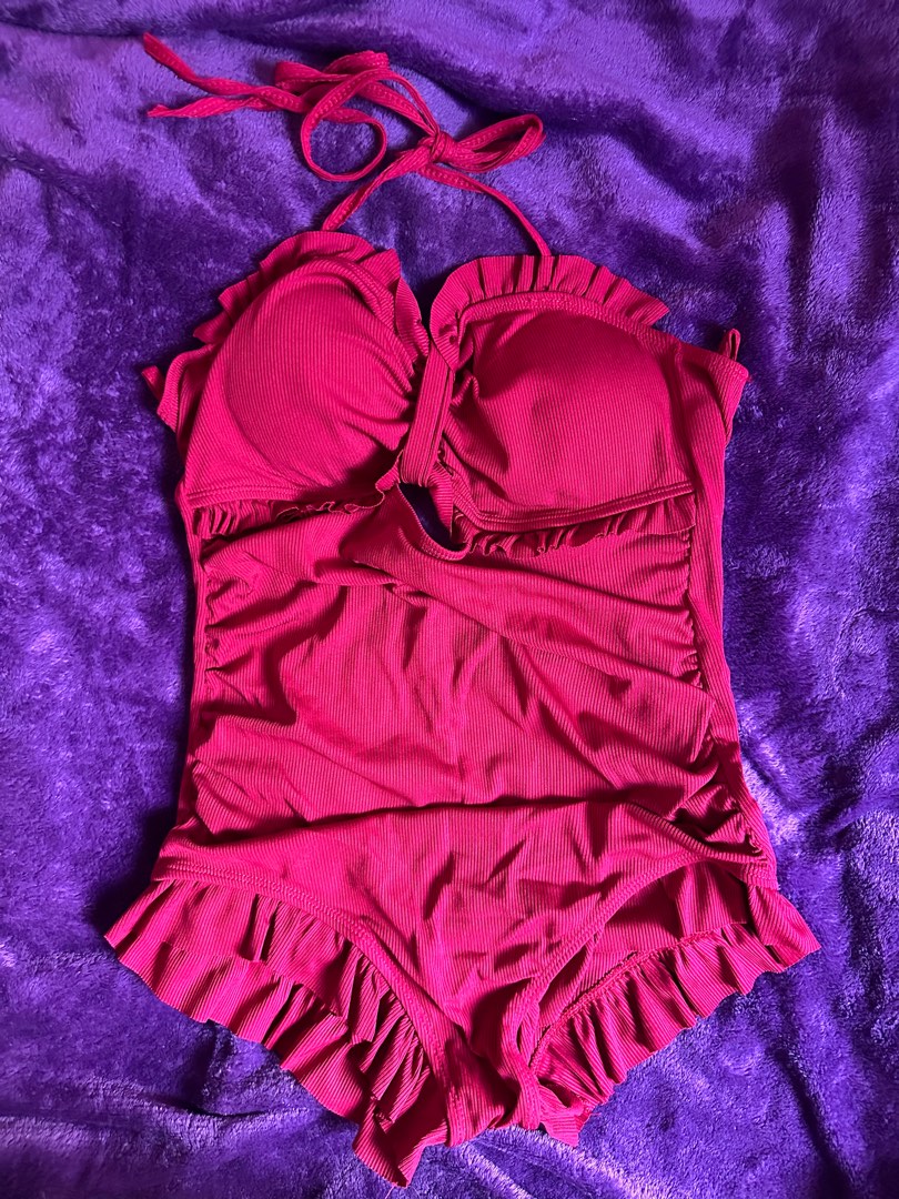 Red Swimsuit - Swimwear - Beach Outfit Beach One piece outfit, Women's ...