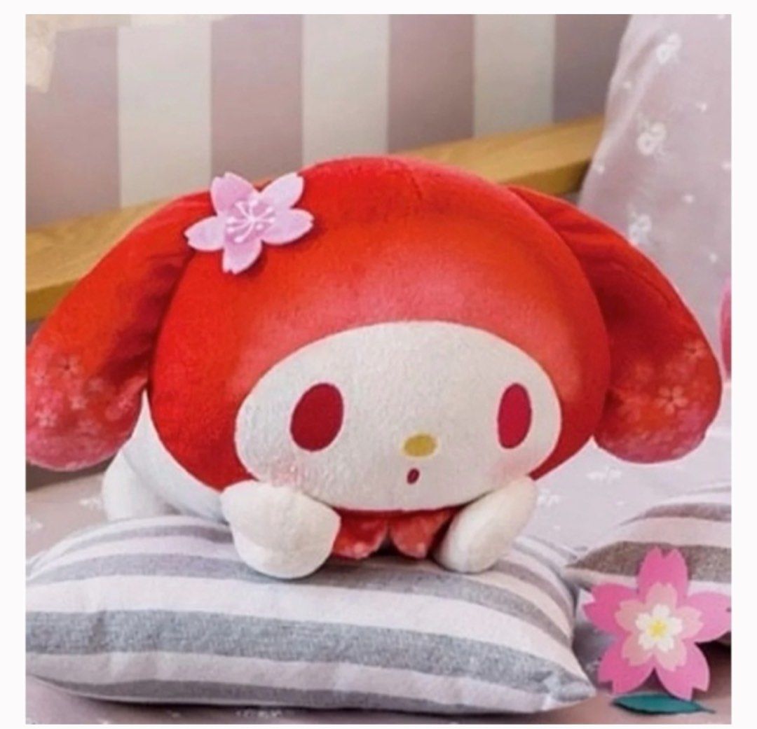 Sanrio My Melody Sakura Lying Down Big Plush 12” Toreba Pink Flowers ...