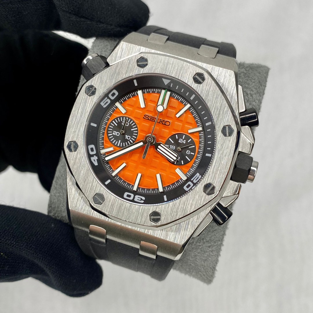 Seiko mods ap orange, Fesyen Pria, Jam Tangan di Carousell