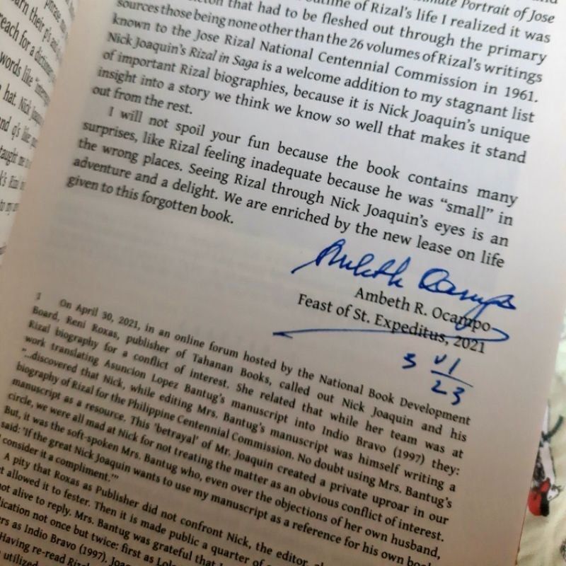 [SIGNED COPY] Rizal in Saga - Nick Joaquin, intro. and signed by Ambeth Ocampo, Hobbies & Toys ...