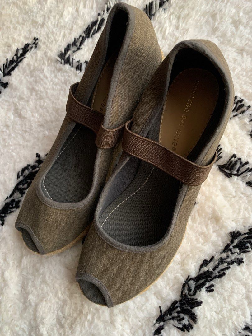 Size 6.5 Espdrilles Peep Toe Wedge Rope Soled Shoes Montego Bay Club ...