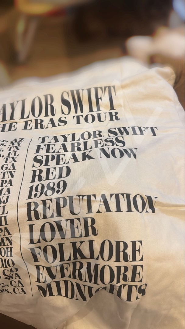 Taylor Swift The Eras Tour Official Merch 2023 Beige Shirt Womens