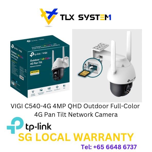 TP-Link VIGI C540-4G 4MP QHD Outdoor Full-Color Pan Tilt 4G Network ...
