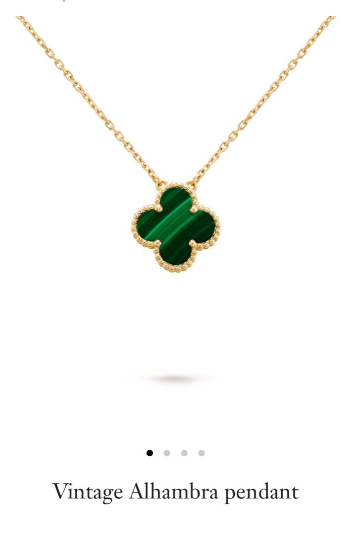 VCA necklace Vintage Alhambra (malachite), Luxury, Accessories on Carousell