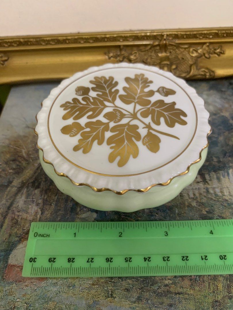 Vintage Coalport fine bone china hand-painted with gilt acorns and oak ...
